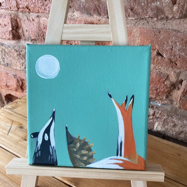 Animal Folk Fox Hedgehog Badger - Folksy