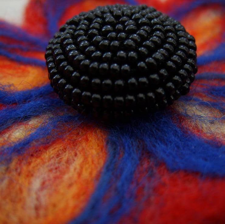 Needle Felted Poppy Corsage - Folksy