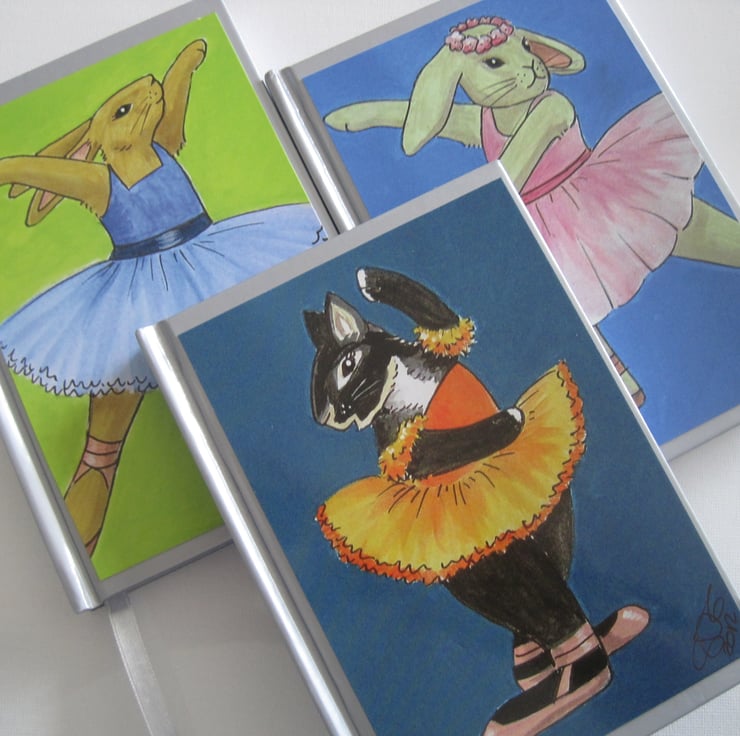 Notebook Ballet Dancing Bunny Rabbit in Pink Tutu - Folksy