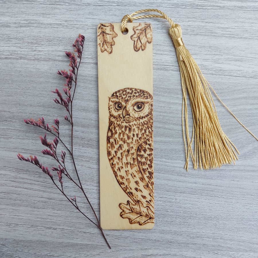 Little Owl Pyrography Wood Bookmark. Unique Nat... - Folksy