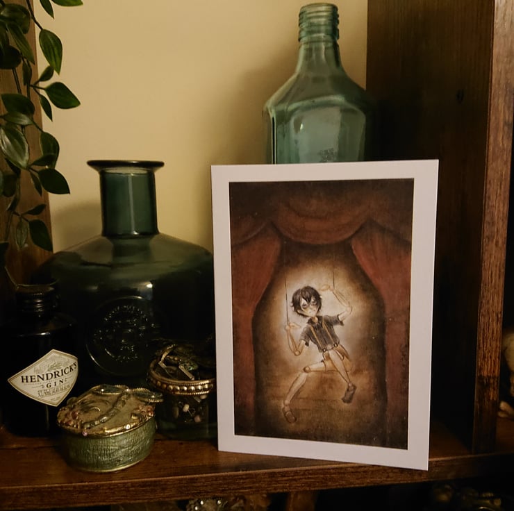 Gothic Character Greeting Card, Gothic Art, Whi... - Folksy