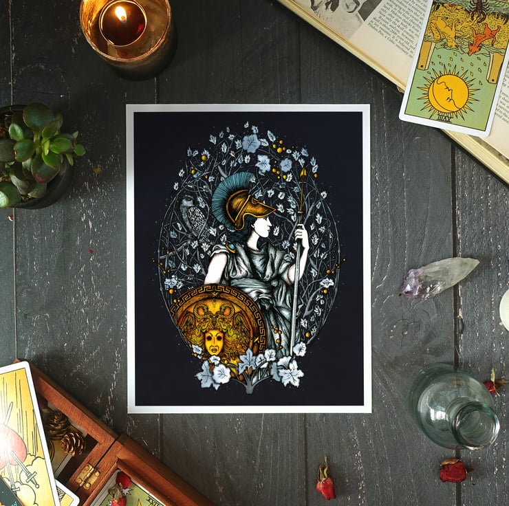 Goddess Athena Giclée Print, Greek Mythology, G... - Folksy