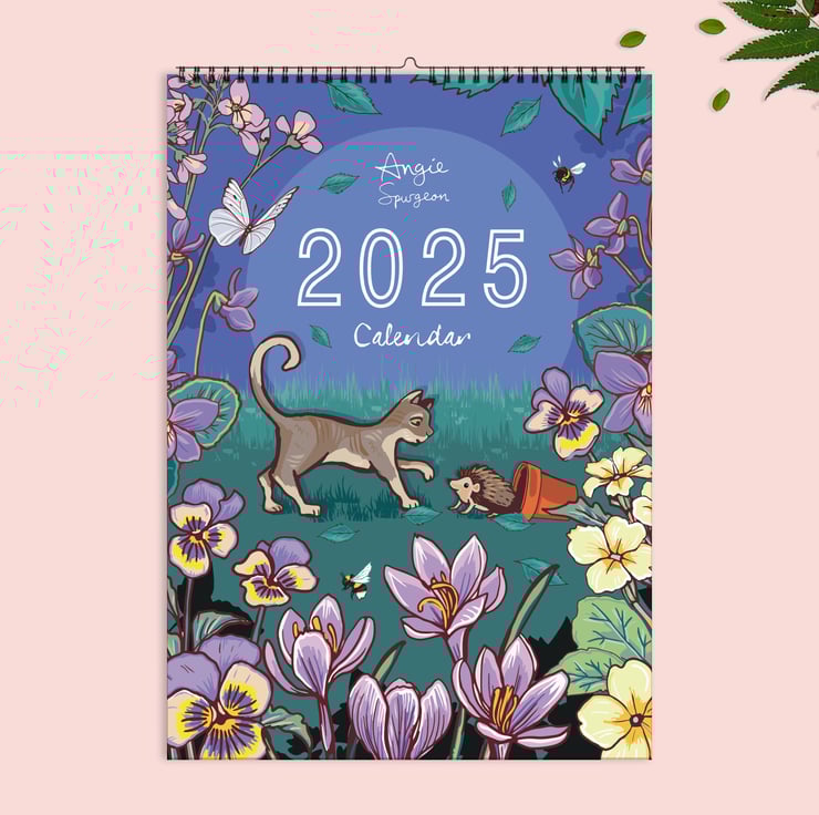 2025 Illustrated Wall Calendar of Wildlife and... - Folksy