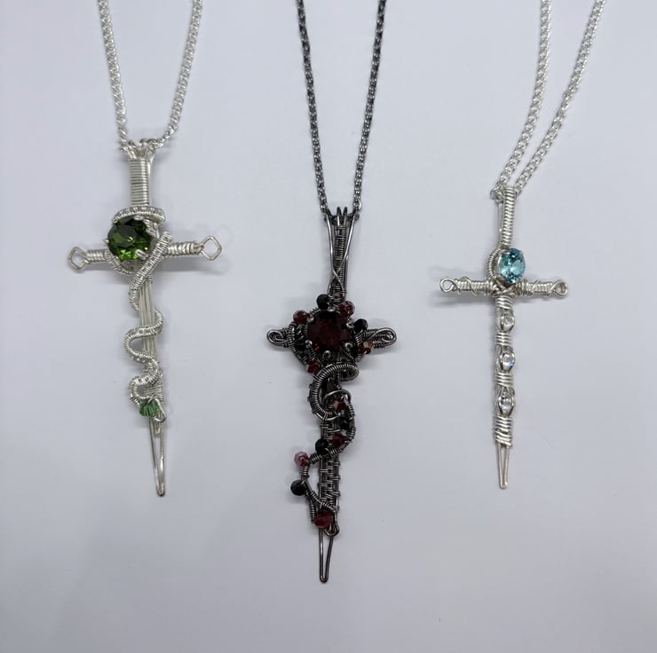 Gun metal wire wrapped sword with snake detail - Folksy