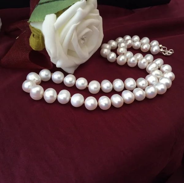 Pearl Knotted Necklace - Freshwater Pearls Neck... - Folksy