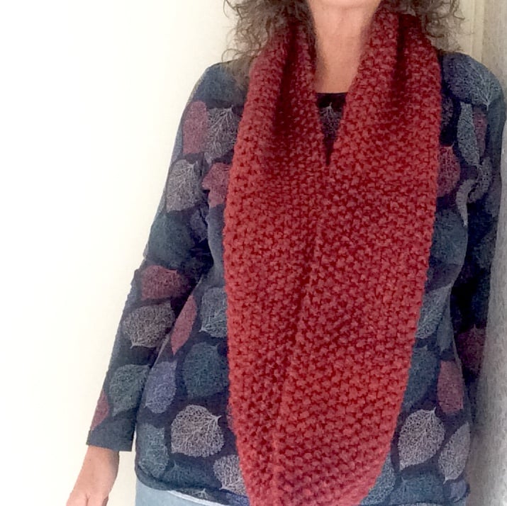 Maroon Outlander Chunky Snood in 100% wool - Folksy