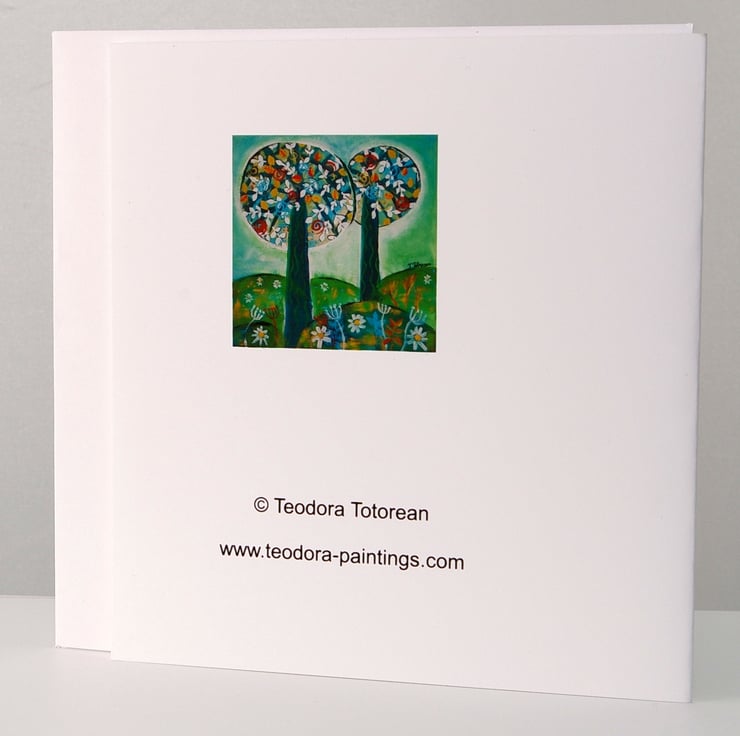 Artist Blank Card, Tree Design Card, Greetings ... - Folksy