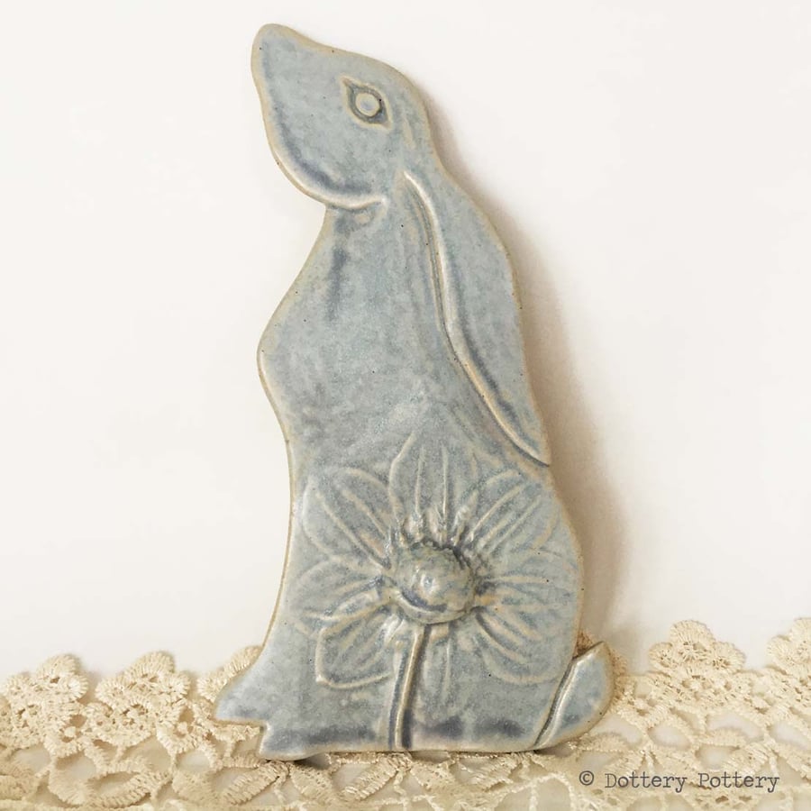 Ceramic Moon Gazing Hare Pottery Hare decoratio... - Folksy