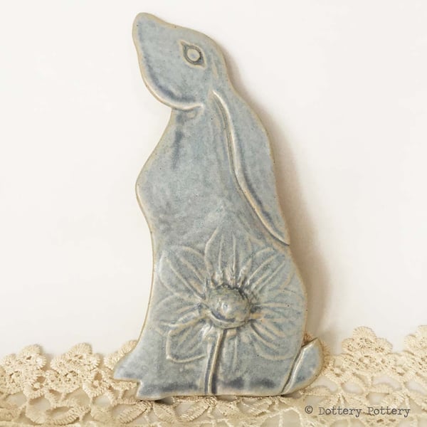 Ceramic Moon Gazing Hare Pottery Hare decoratio... - Folksy