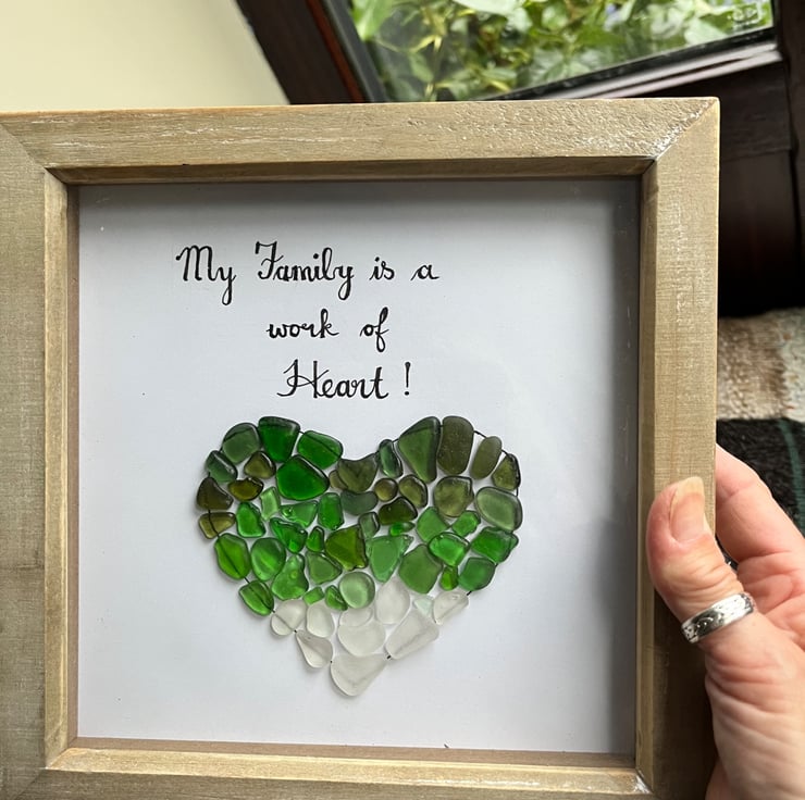 My family is a work of Heart Seaglass picture - Folksy