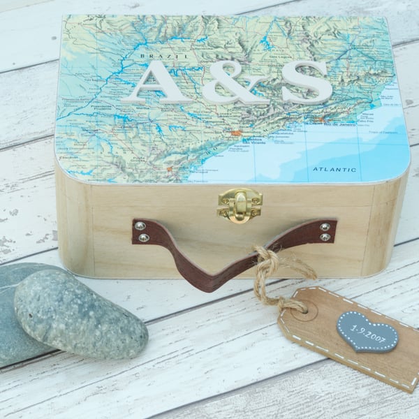 Wedding Memory Box Honeymoon Destination Map Me... - Folksy