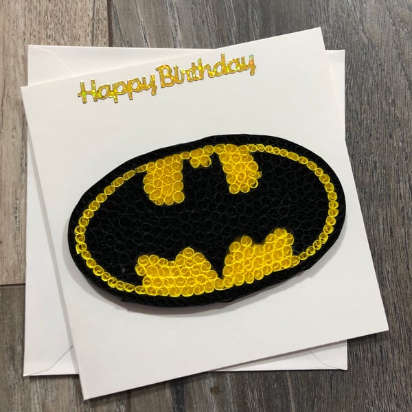 Handmade quilled bat card - Folksy