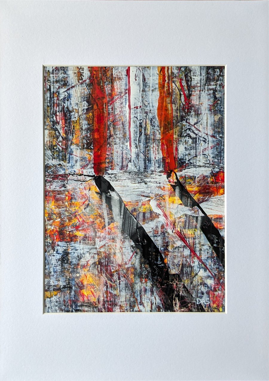 Abstract Acrylic Painting on Paper - Folksy