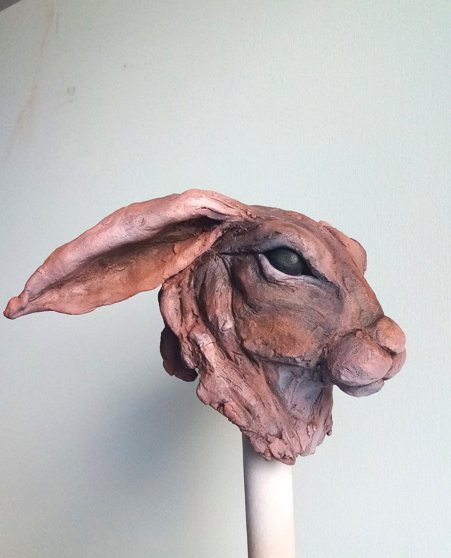 Hare sketch sculpture - Folksy