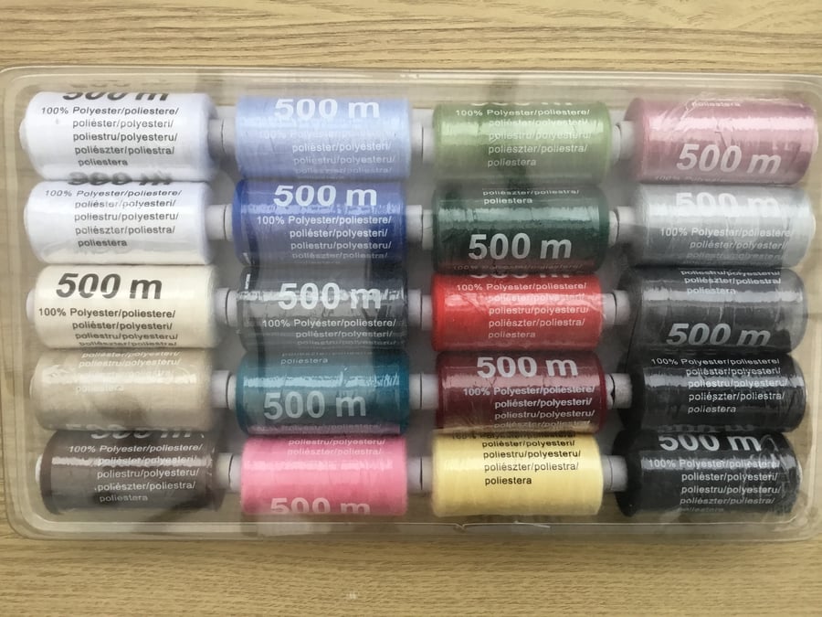 Crelando Sewing Machine Thread, 20 Spools x 500... - Folksy