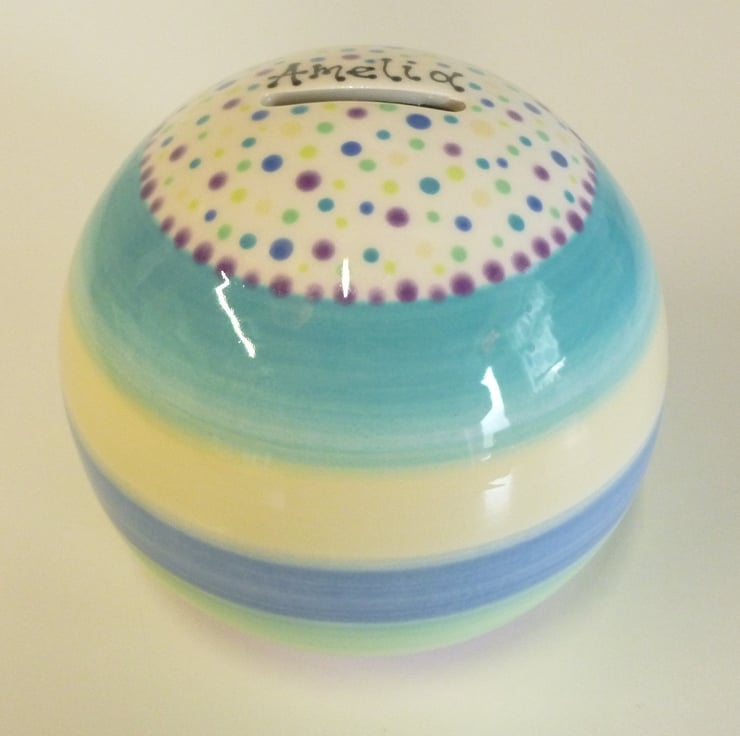 Personalised Hand Painted Money Bank - Folksy