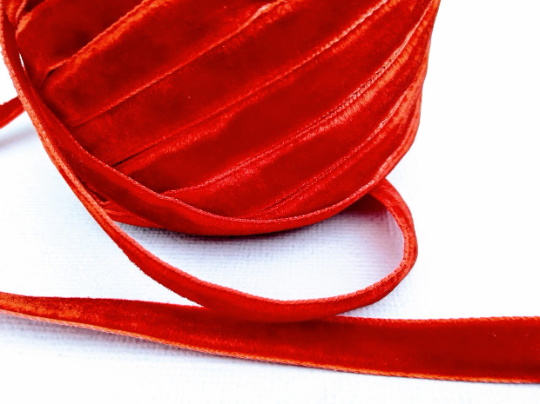 10mm Luxury red velvet ribbon, Red ribbon, vel... - Folksy