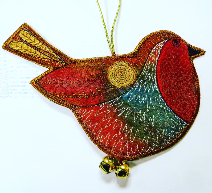 Festive Robin Hanging Decoration - Folksy