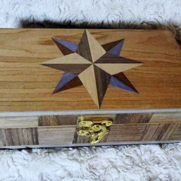 Wood veneer decorated jewellery box - Folksy