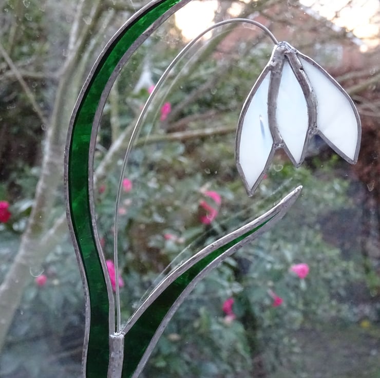 Stained Glass Snowdrop Suncatcher - Folksy