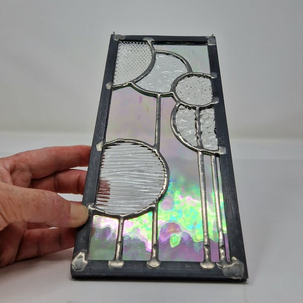 Clear stained glass lollipop flowers panel. cop... - Folksy