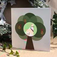 Partridge in a Pear Tree Card - Folksy