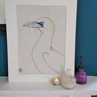 Gannet Embroidered Portrait - Folksy