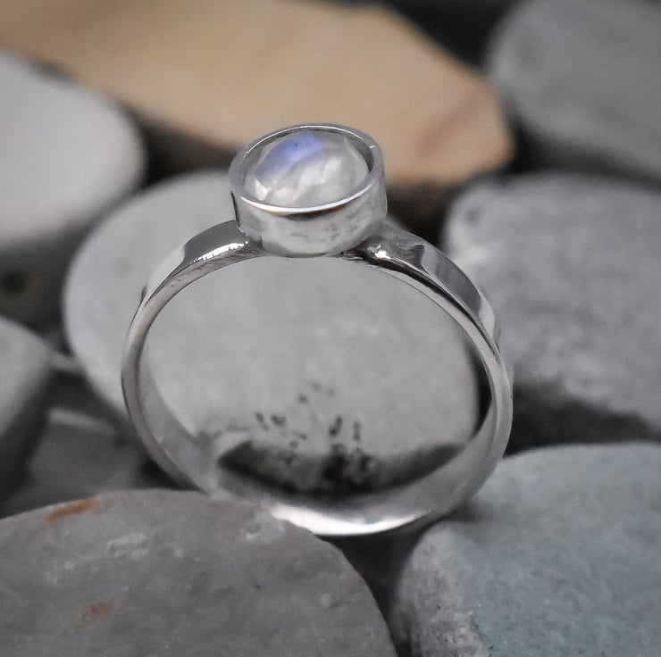 Moonstone Stacking Ring, Argentium (Sterling) S... - Folksy