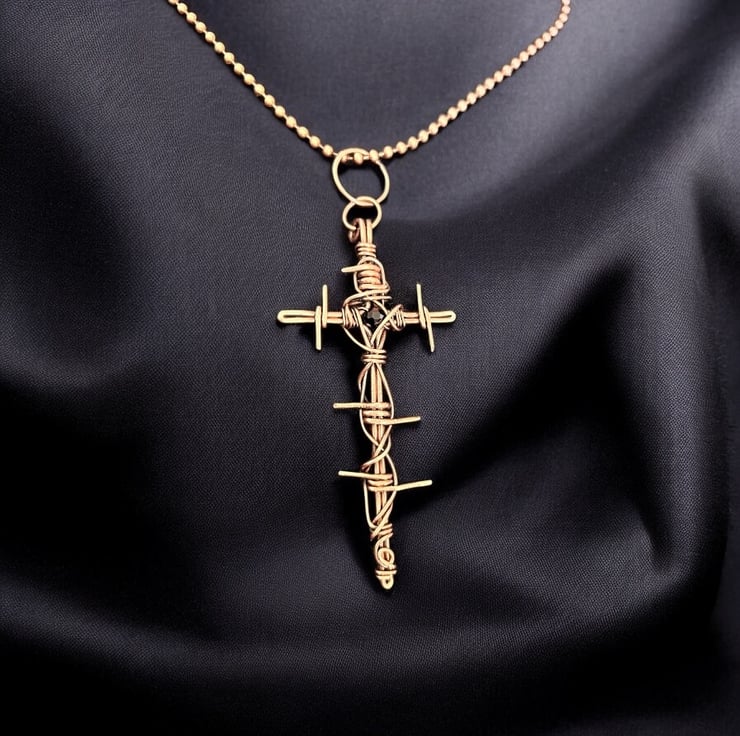 Oxidised Copper Barbed Cross - Goth, Alchemy - ... - Folksy