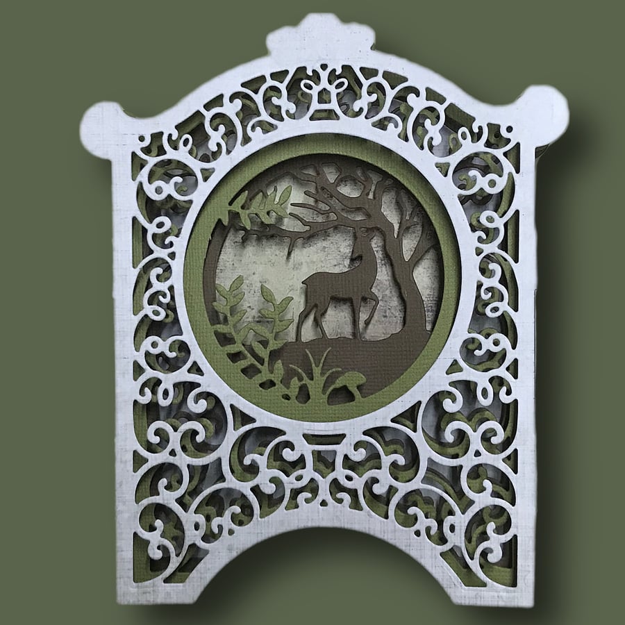 3D Deer Card - Folksy