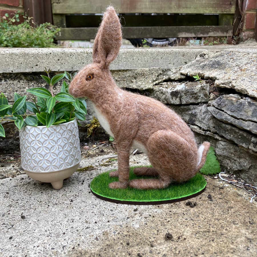 Hare needle felted model, brown hare, woollen s... - Folksy Hare needle felted model, brown hare, woollen s... - Folksy