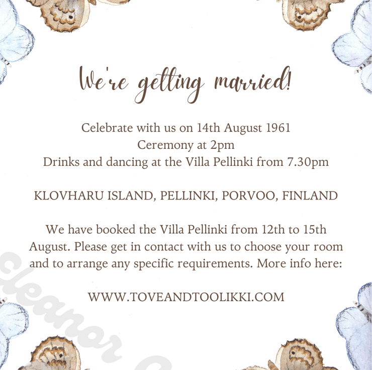 10 British butterflies wedding invitations, A5 ... - Folksy