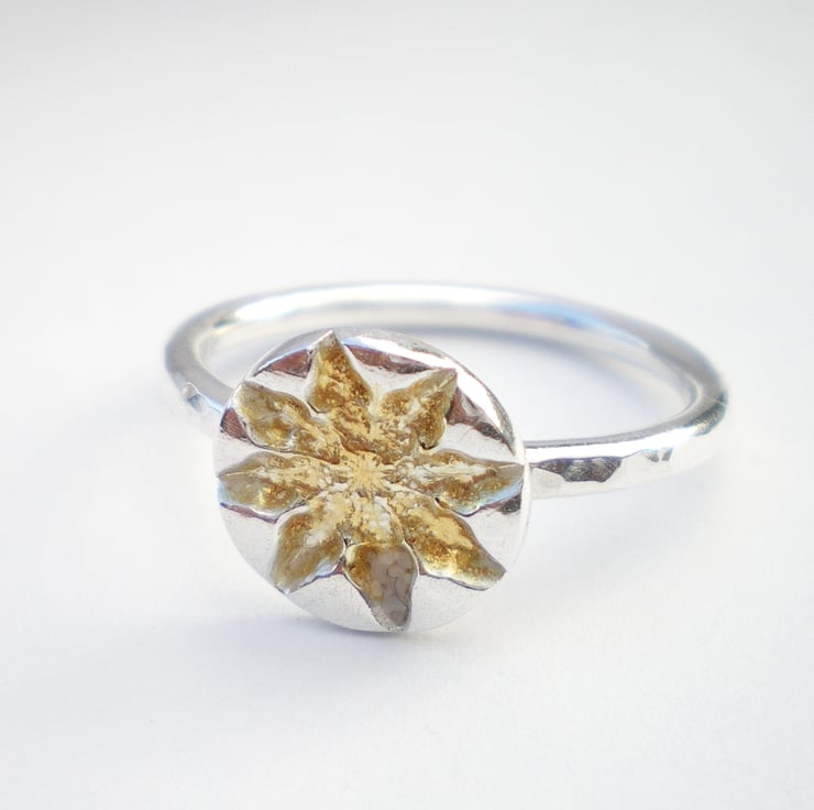 Snowflakes Silver and Gold Ring - Folksy