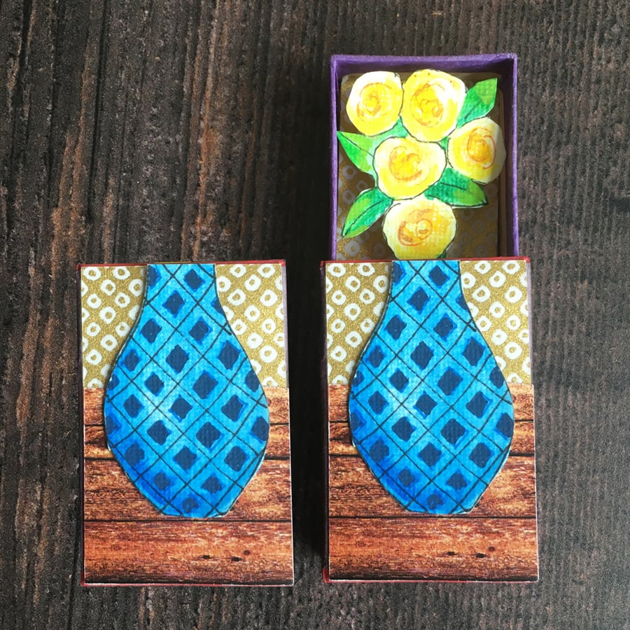 Matchbox art, rose lover, keepsake gift - Folksy