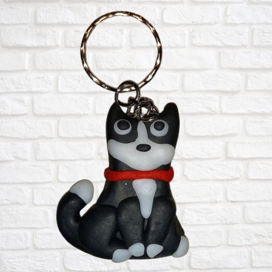 Cat keyring, handmade cat keychain - Folksy