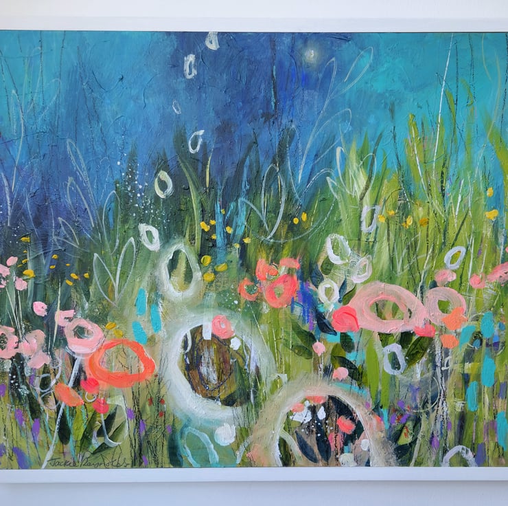 'Moonlight' Original mixed medium painting. - Folksy