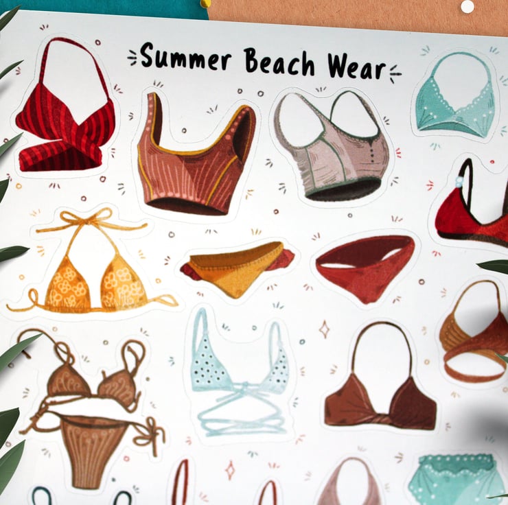 Summer stickers , bikini , planner stickers , b... - Folksy