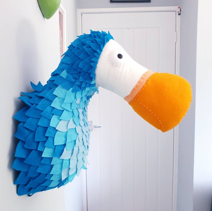 DODO - Felt Faux Taxidermy - Blue Wall Mounted ... - Folksy