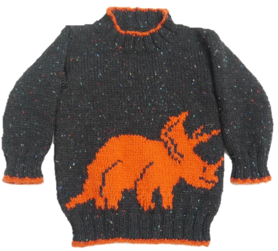 Knitting Pattern Dinosaur Sweater and Hat (Tric... - Folksy