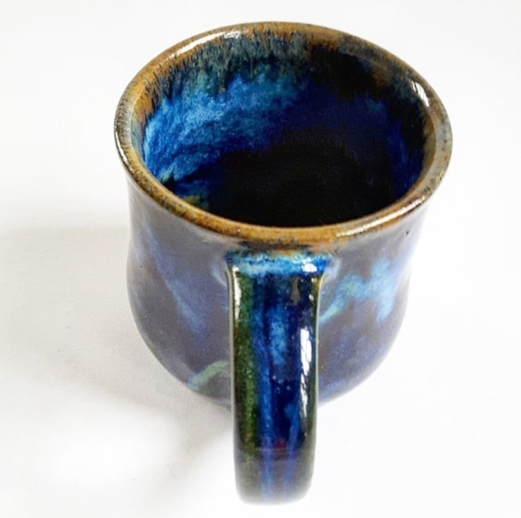 Ceramic Mug in Blue Glazes - Folksy