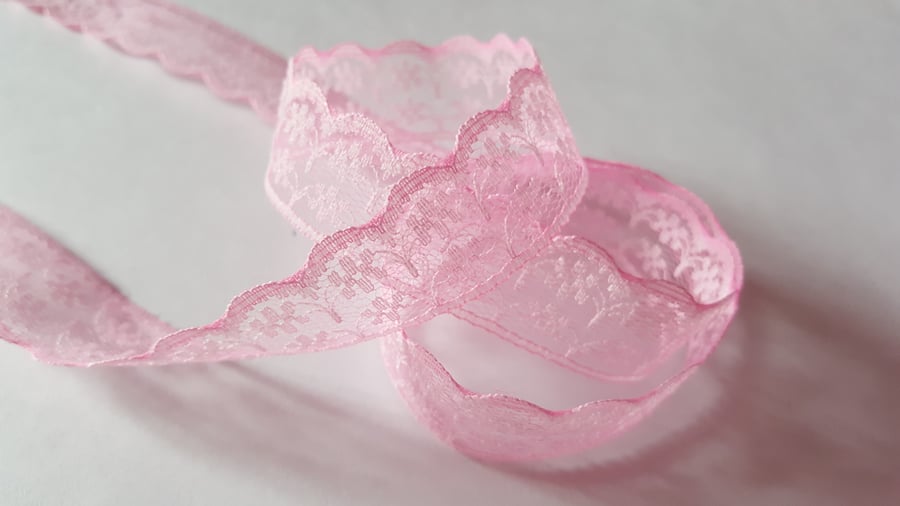 2m Lace Ribbon Trim - Polyester - 22mm - Flower... - Folksy