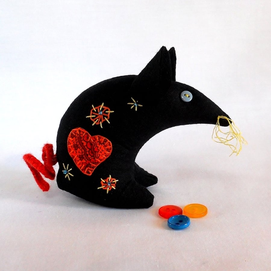 SALE Hand Embroidered Mouse - Folksy