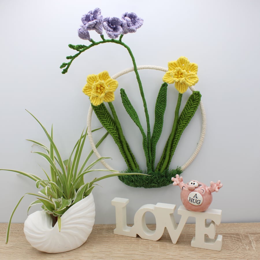 Macrame flower wall art - Folksy