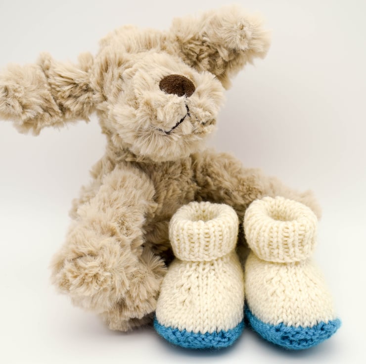 Hand Knitted Baby Booties Prem Small Baby - Bl... - Folksy