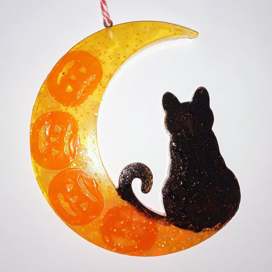 Cat wall hanging sun catcher - Folksy