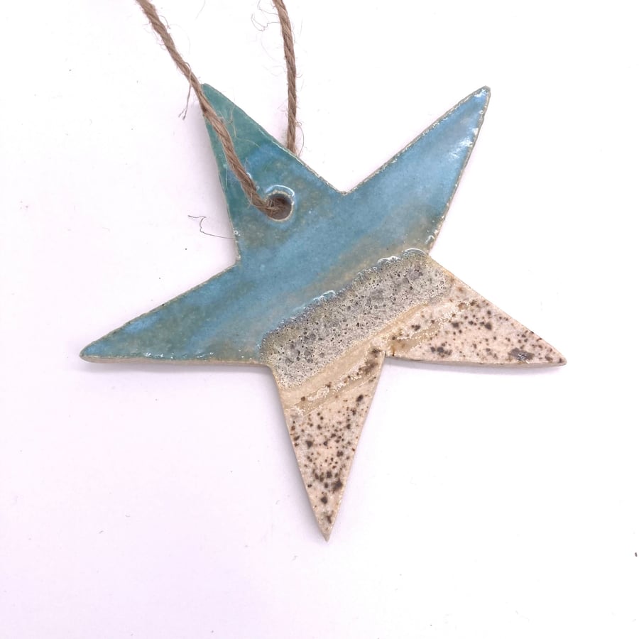Cornish pottery star decoration. Coastal gift. ... - Folksy
