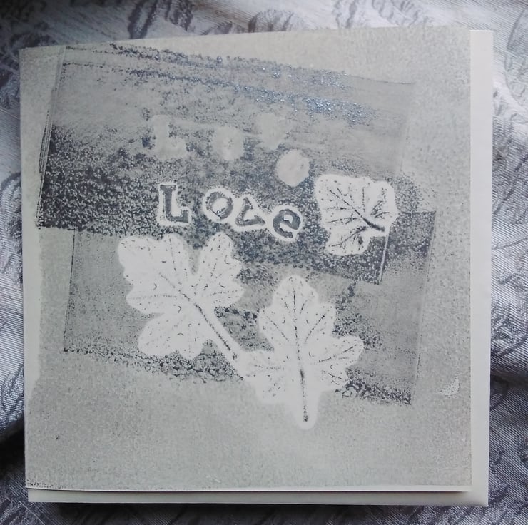 Monoprint love card - Folksy