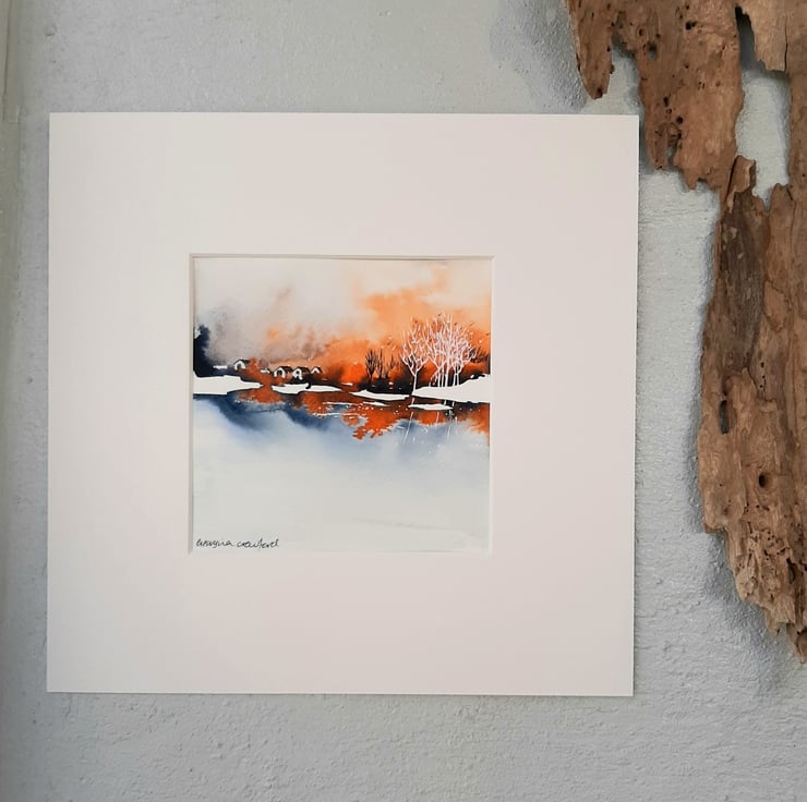 Watercolour Original Abstract Landscape Paintin... - Folksy