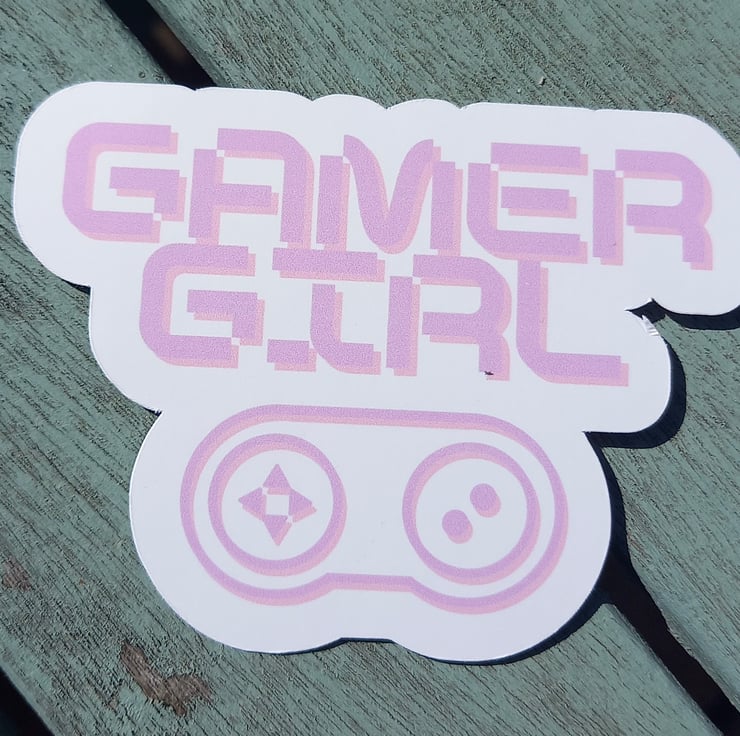 Gamer Girl Sticker - Folksy
