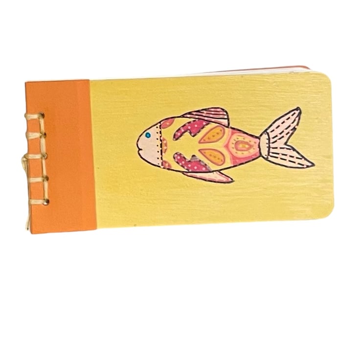 Small hand made notepad with hand painted cover... - Folksy